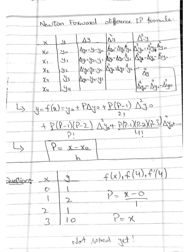 Newton Forward Difference Method Numerical Computing | PDF