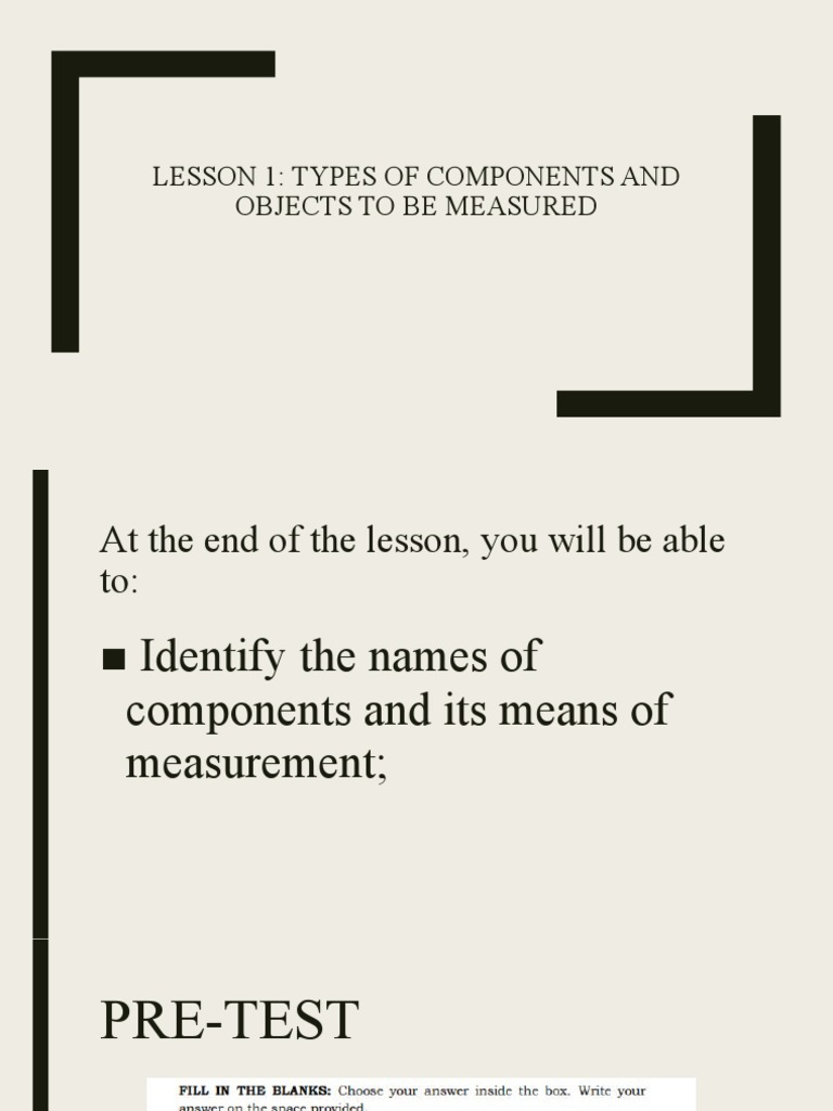 Types of Components and Objects To Be Measured | PDF | Computer Data Storage | Random Access Memory