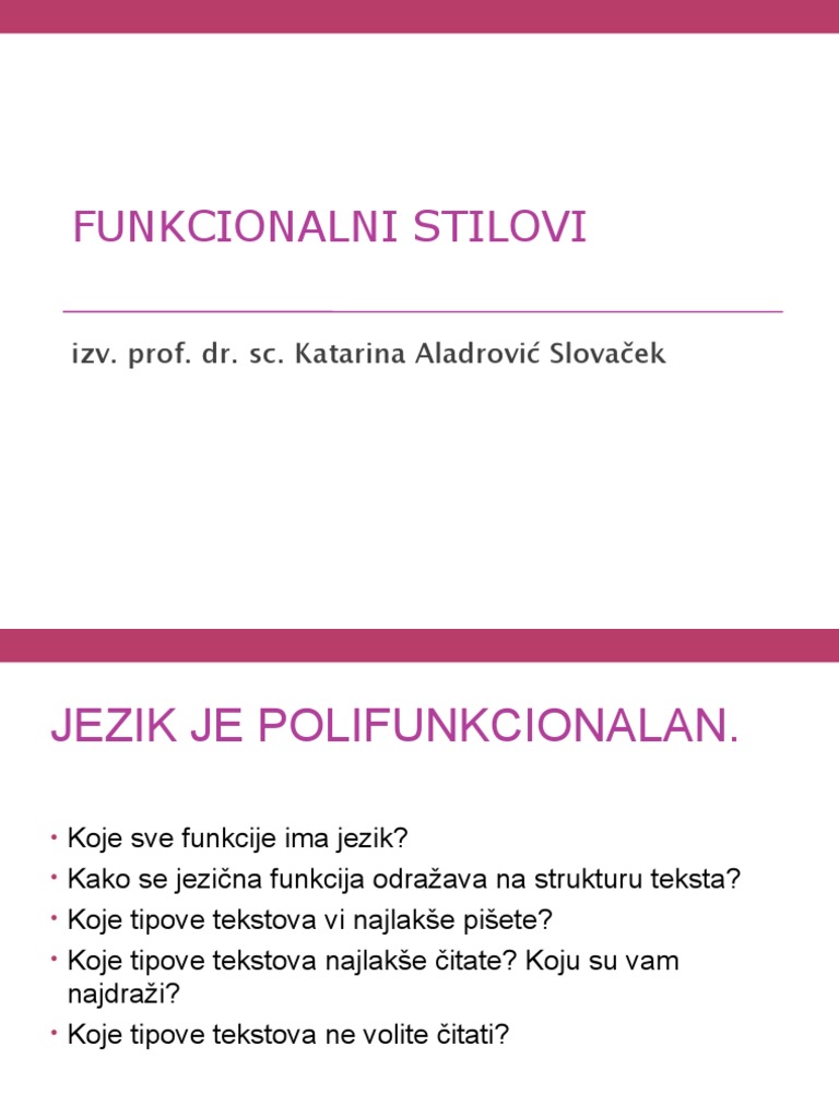 Predavanje - Funkcionalni Stilovi 24.11.2022. | PDF