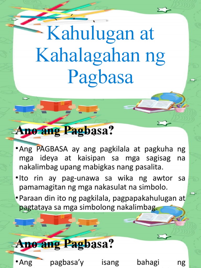 Kahulugan Ng Pagbasa