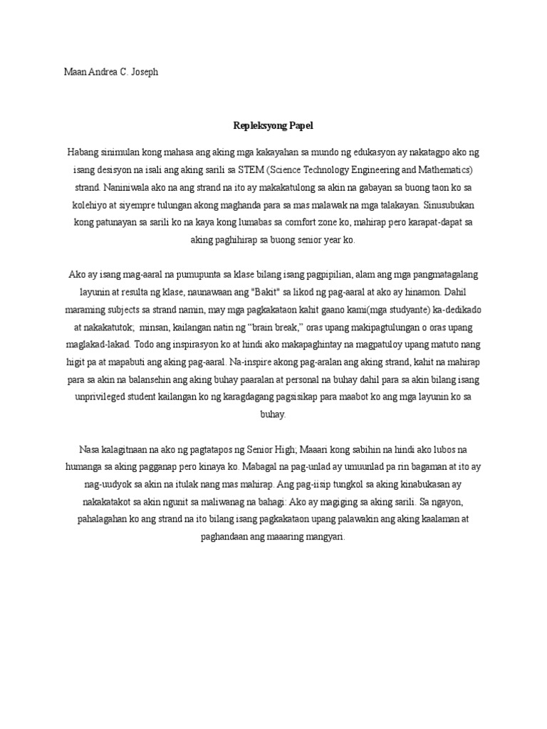 Repleksyong Papel PDF | PDF