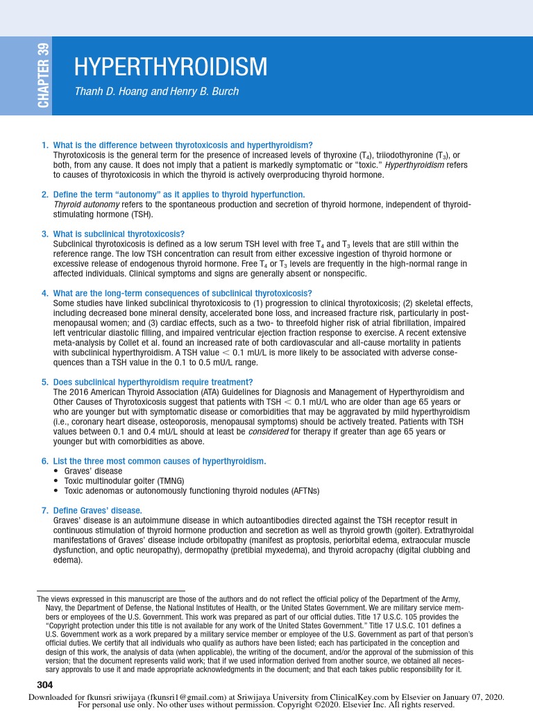 Hyperthyroidism | Download Free PDF | Hyperthyroidism | Thyroid Stimulating Hormone