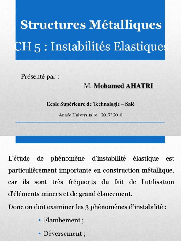 5-Instabilités Élastiques Cours | PDF | Flambage | Résistance des matériaux