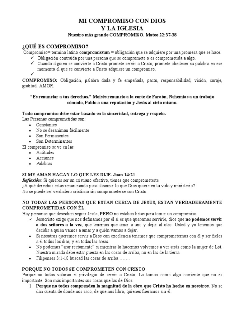 Mi Compromiso Con Dios | PDF | Jacob | Jesús