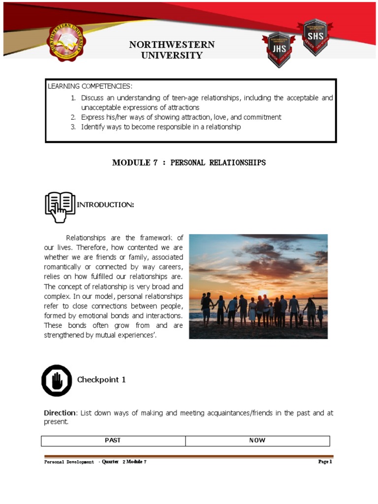 Personal Development Quarter 2 Module 7 | PDF | Attachment Theory ...