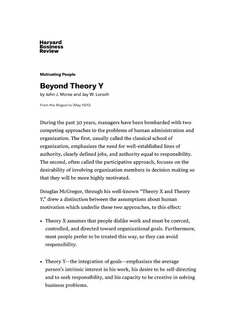 Beyond Theory Y Pdf