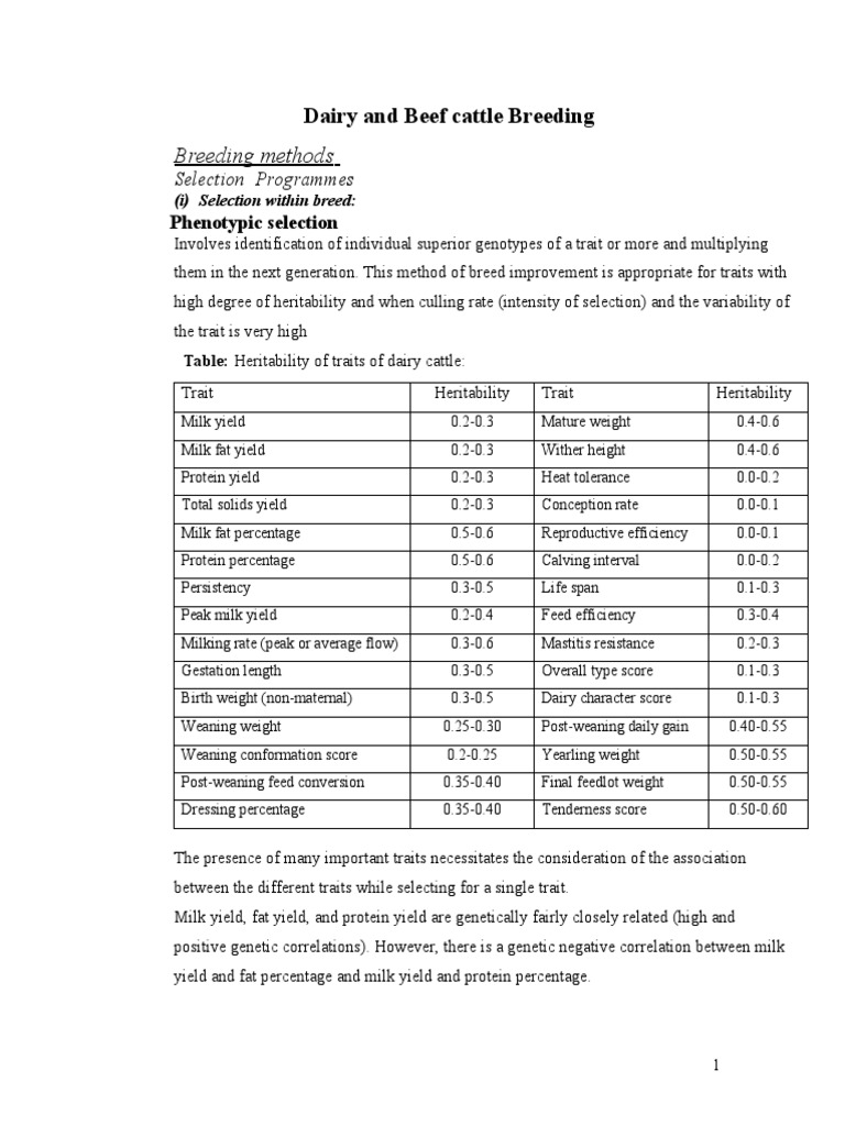 Dairy Cattle Breeding Management | PDF | Cattle | Dairy Cattle