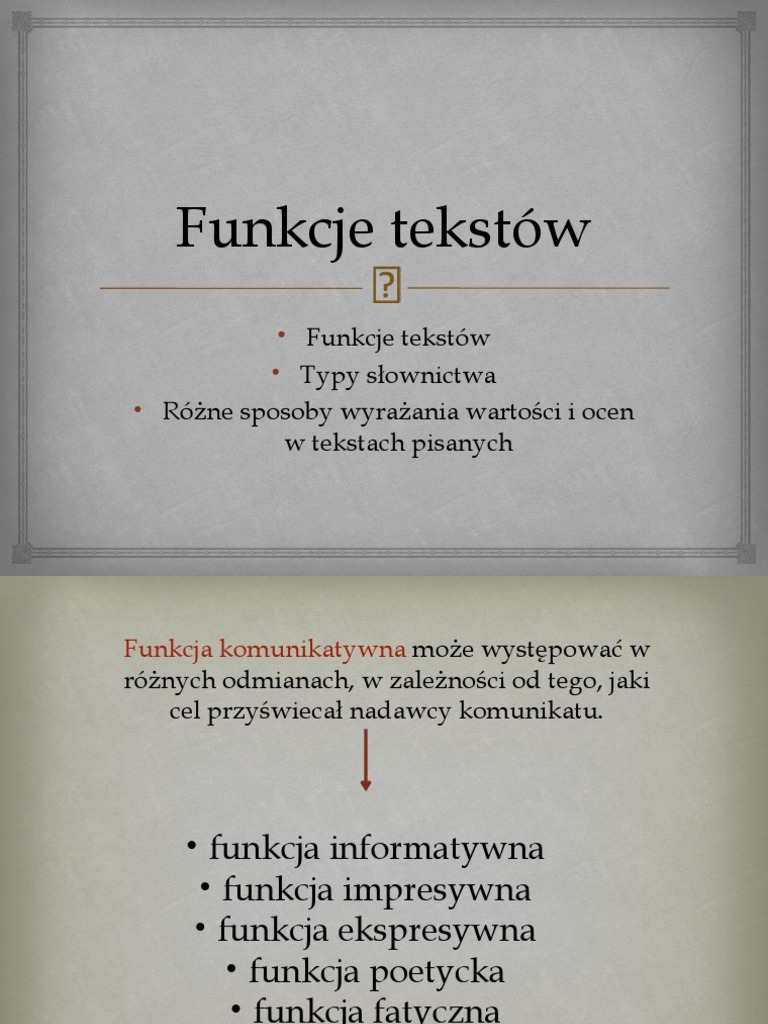 Funkcje Tekstów | PDF