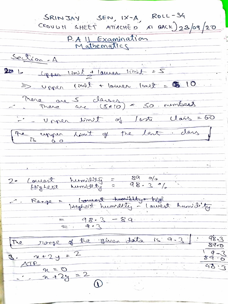34, Srinjay Sen, 9A Maths | PDF