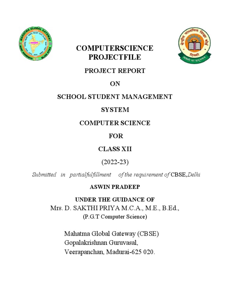 Cs Project1 | PDF | My Sql | Computing