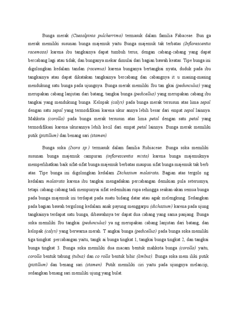 Struktur dan Bagian Bunga Merak | PDF | Sains & Matematika