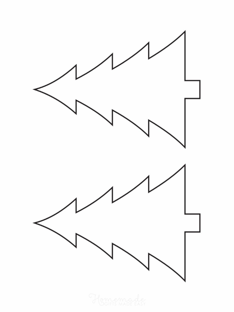 Christmas Tree Template Basic Blank Outline Curved Branches Medium 2 | PDF