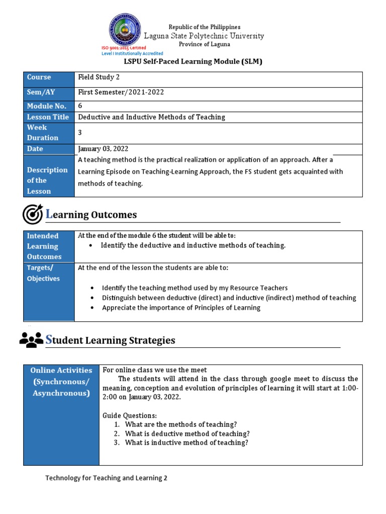 FS2 - Module 6 | PDF | Teaching Method | Change