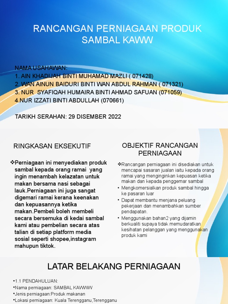 Rancangan Perniagaan Produk | PDF