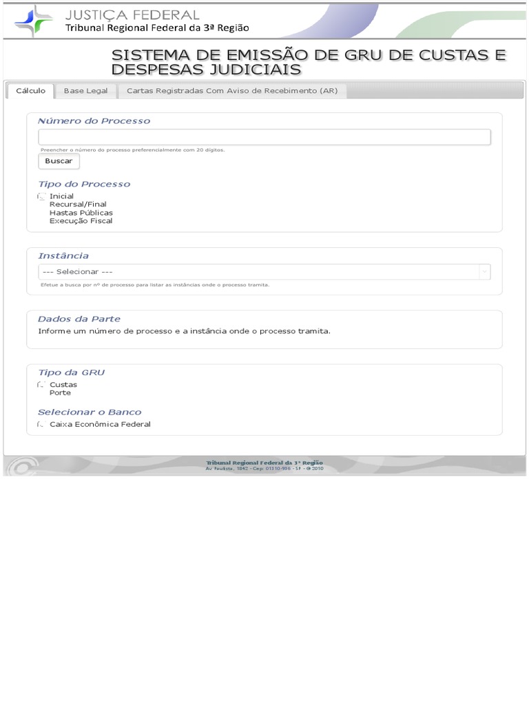 TRF 3 Região Custas | PDF