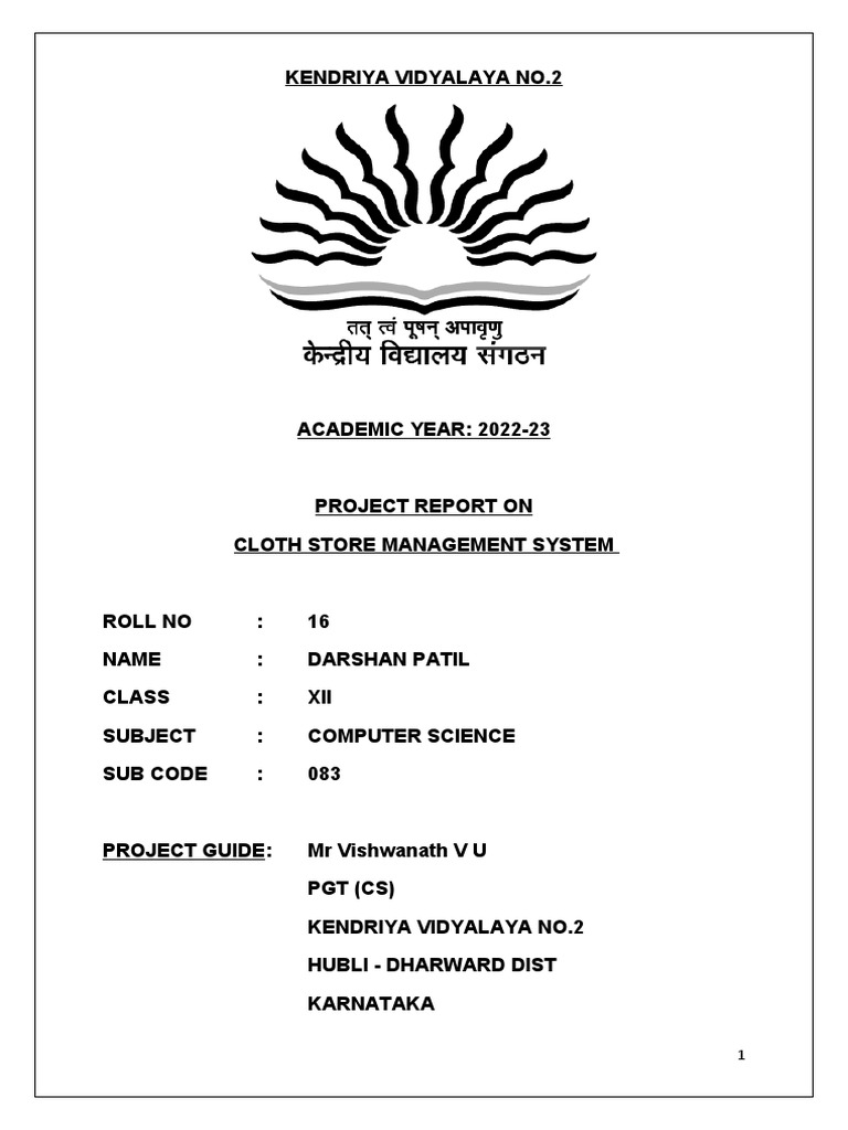Cloth Store - Darshan Patil - DBMS Project | PDF | Software Testing ...