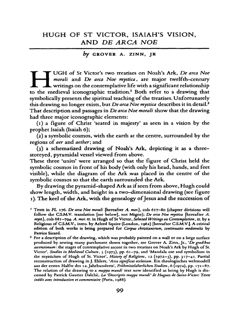 Zinn, G. A. - Hugh of ST Victor, Isaiah's Vision, and de Arca Noe | PDF ...