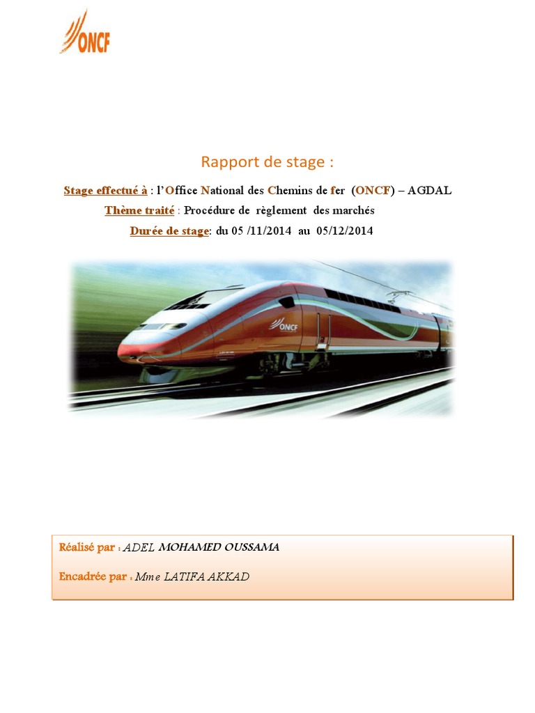 Règlement des marchés à l'ONCF | PDF | Logistique | Transport