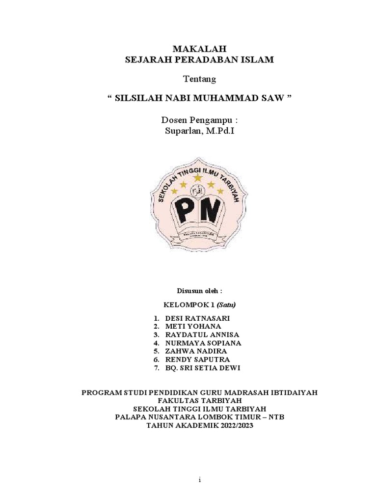Silsilah Nabi Muhammad SAW Lengkap | PDF
