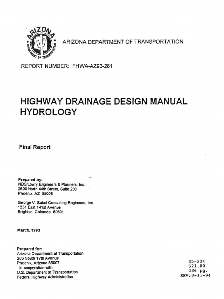 Highway Drainage Design Manual Hydrology | PDF | Flood | Discharge ...