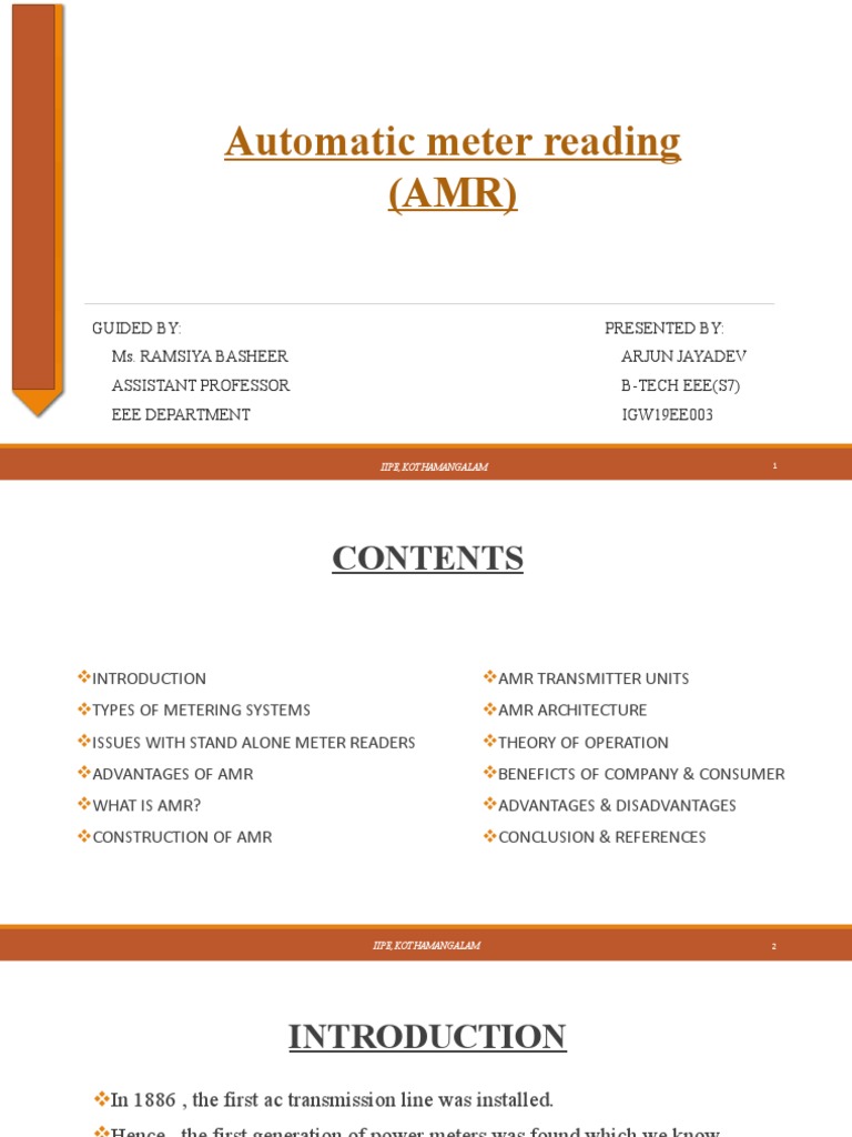 Automatic Meter Reading (AMR) | PDF | Gsm | Electricity