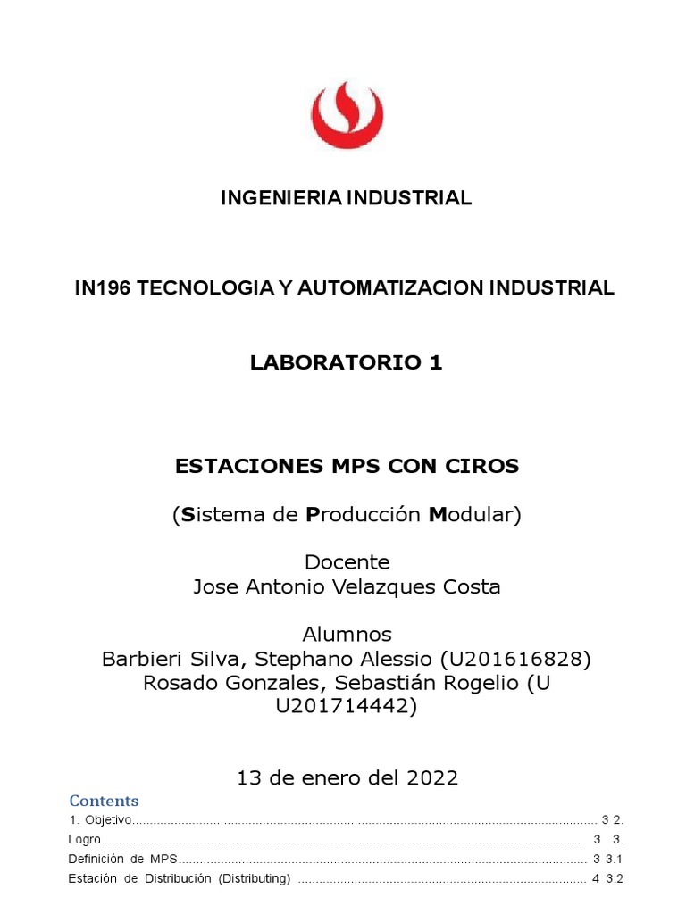 Tecnología y Automatización Industrial - LAB1 2022-0 | PDF | Automatización | Solenoide
