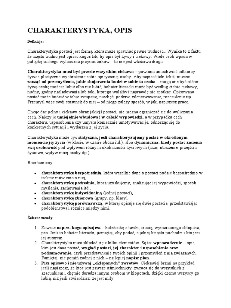 CHARAKTERYSTYKA | PDF