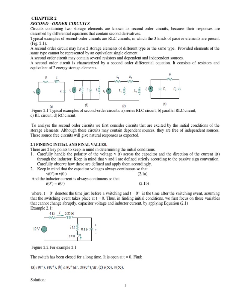 Chapter 2 Second-Order Circuits | PDF | Electrical Network | Damping
