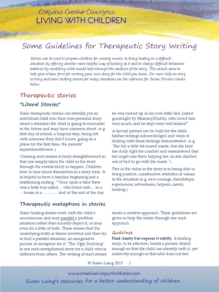 HCT Some Guidelines For Therapeutic Story Writing | PDF | Hero | Emotions