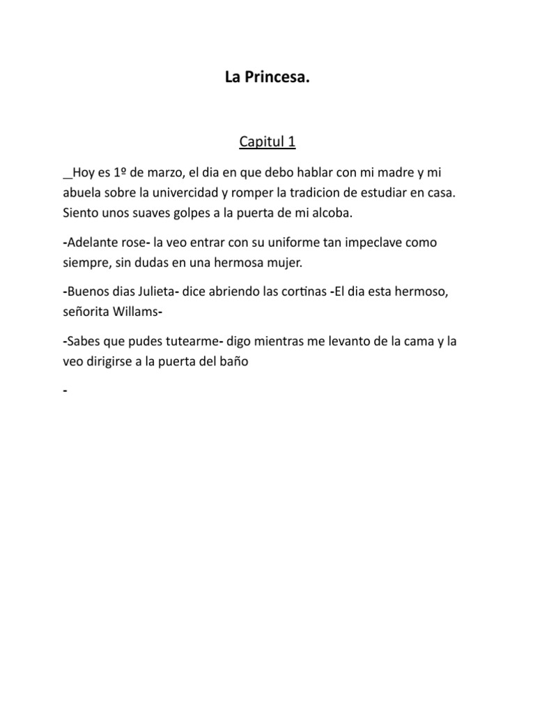La Princesa.: Capitul 1 | PDF