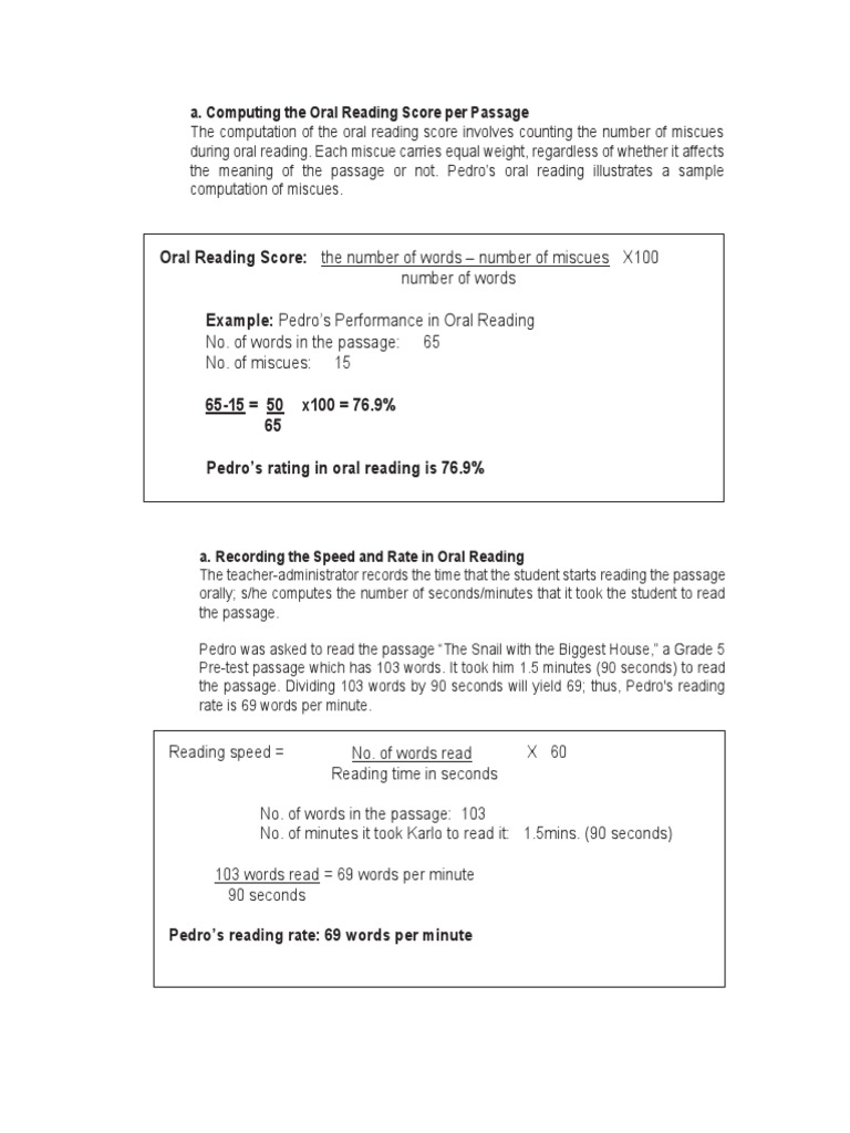Phil Iri Computation | PDF | Reading Comprehension | Percentage