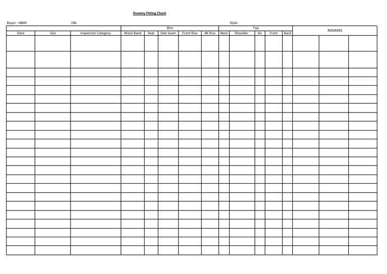 Dummy Fitting Check Report | PDF