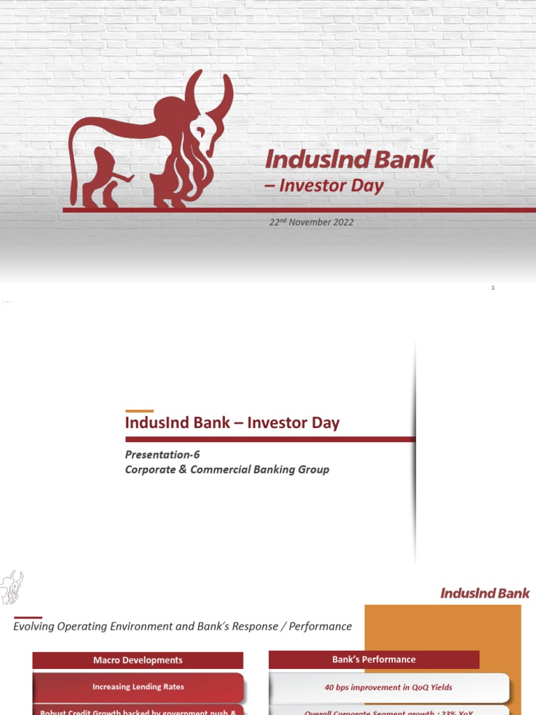 Corporate Banking IndusInd Bank Investor Day 20221122 | PDF | Banks ...