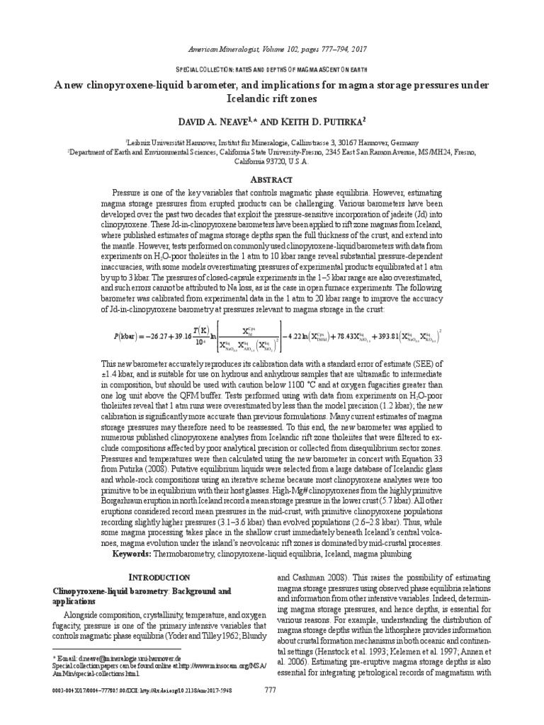 Neave 2017 | Download Free PDF | Magma | Calibration