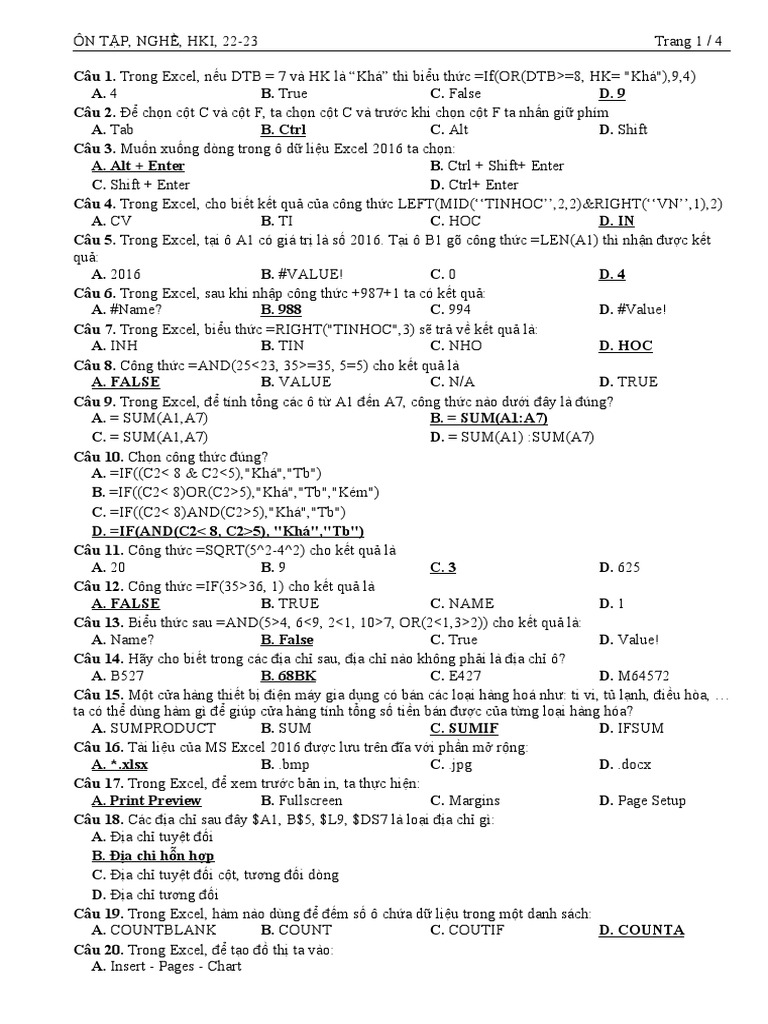OnThiNghe-HK1 (22-23) Đáp Án | PDF