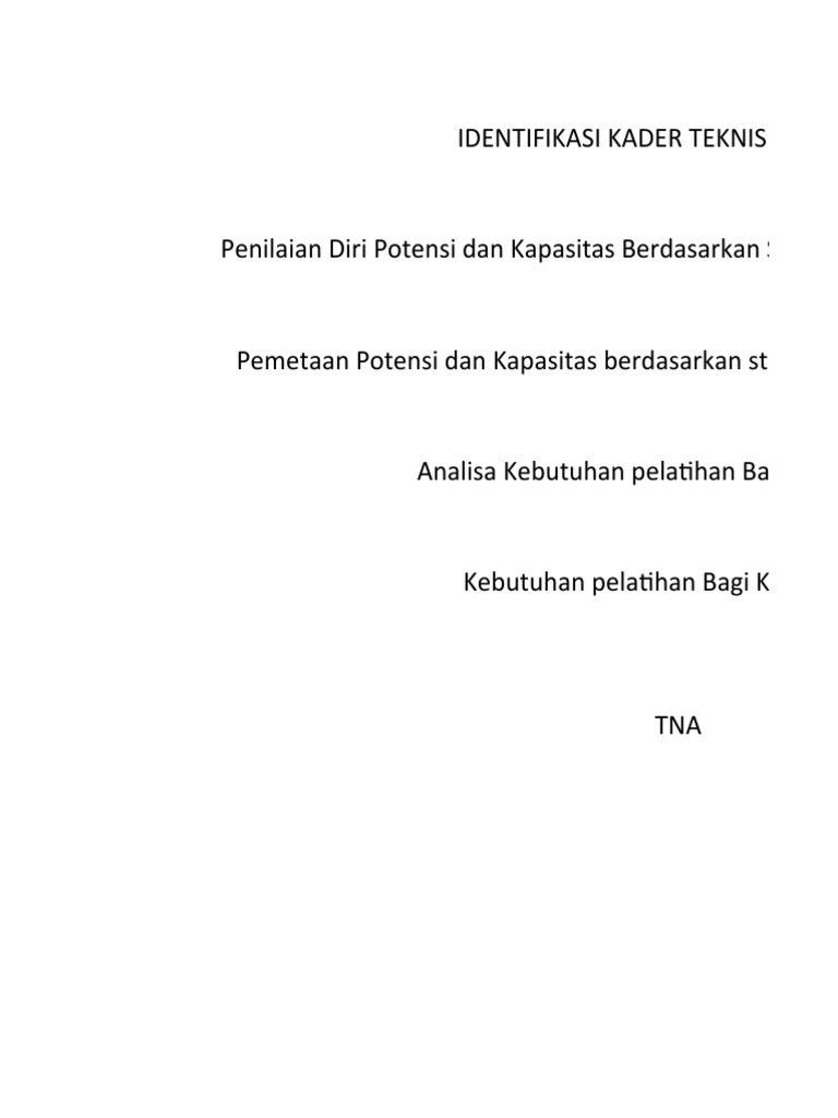 Analisa Kebutuhan Pelatihan KTD | PDF