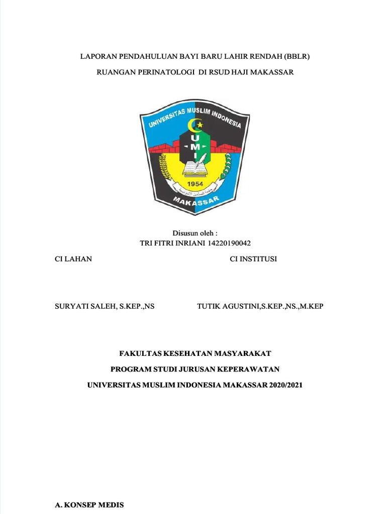 PDF Laporan Pendahuluan BBLR - Compress | PDF