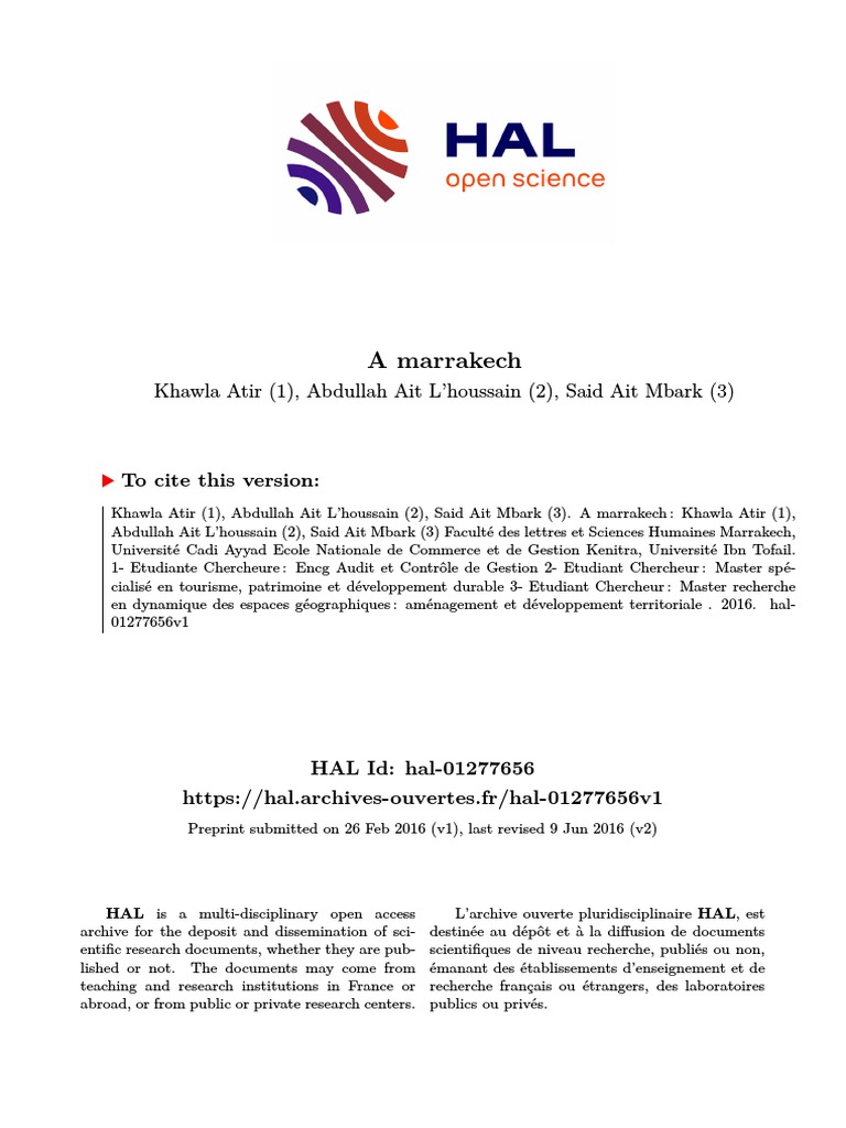 Commerce ambulant à Marrakech | PDF | Chômage | Impôts