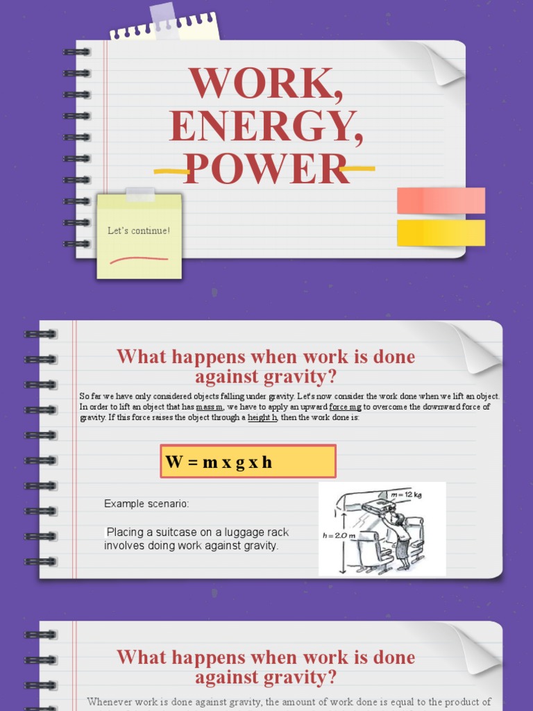 Work Energy Power G8 | PDF | Potential Energy | Power (Physics)