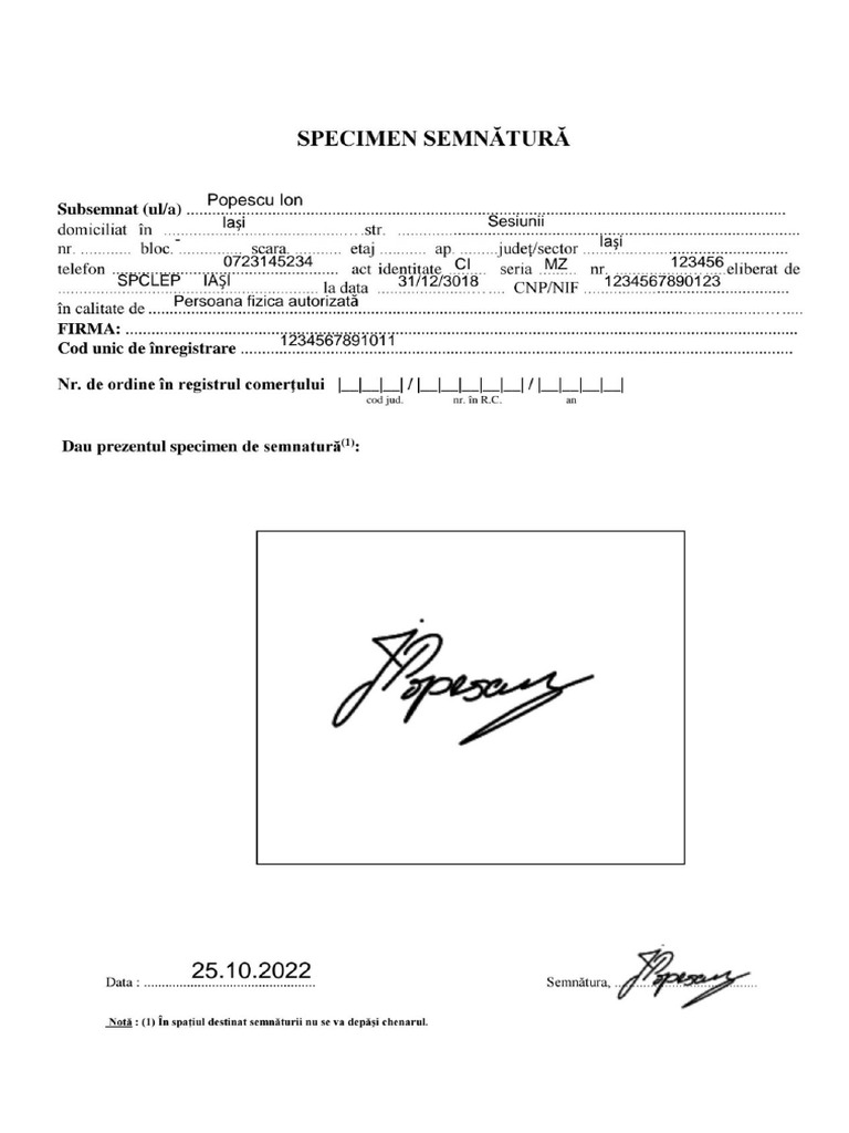 D3-v3 - ANEXA Specimen Semnaturi | PDF