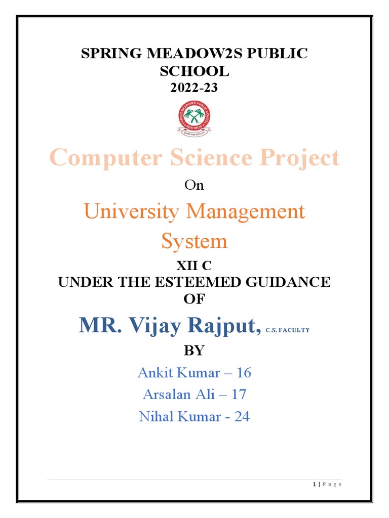 SPRING MEADOWS PUBLIC SCHOOL (AutoRecovered) | PDF | My Sql | Python (Programming Language)