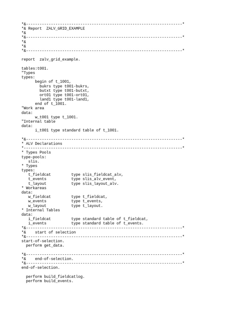 ALV GRID ABAP | PDF | Computer Science | Computer Data