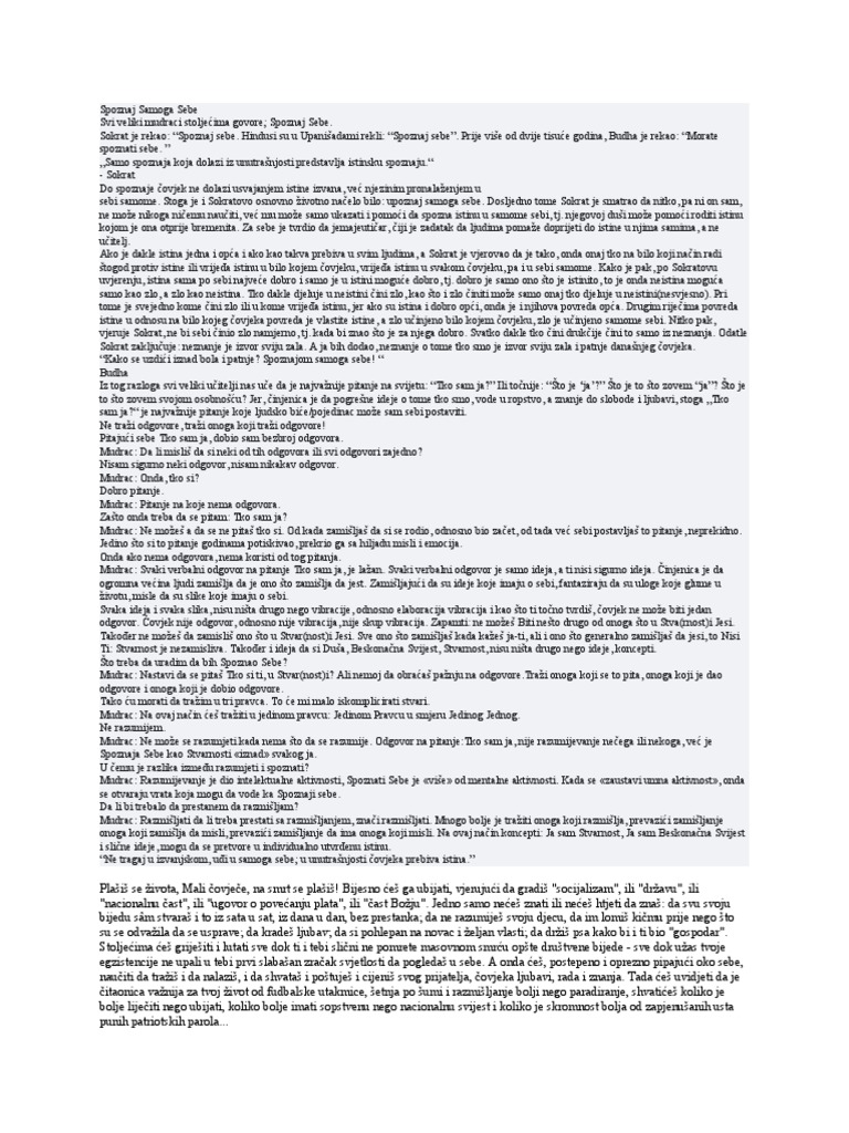 Spoznaj Samoga Sebe | PDF