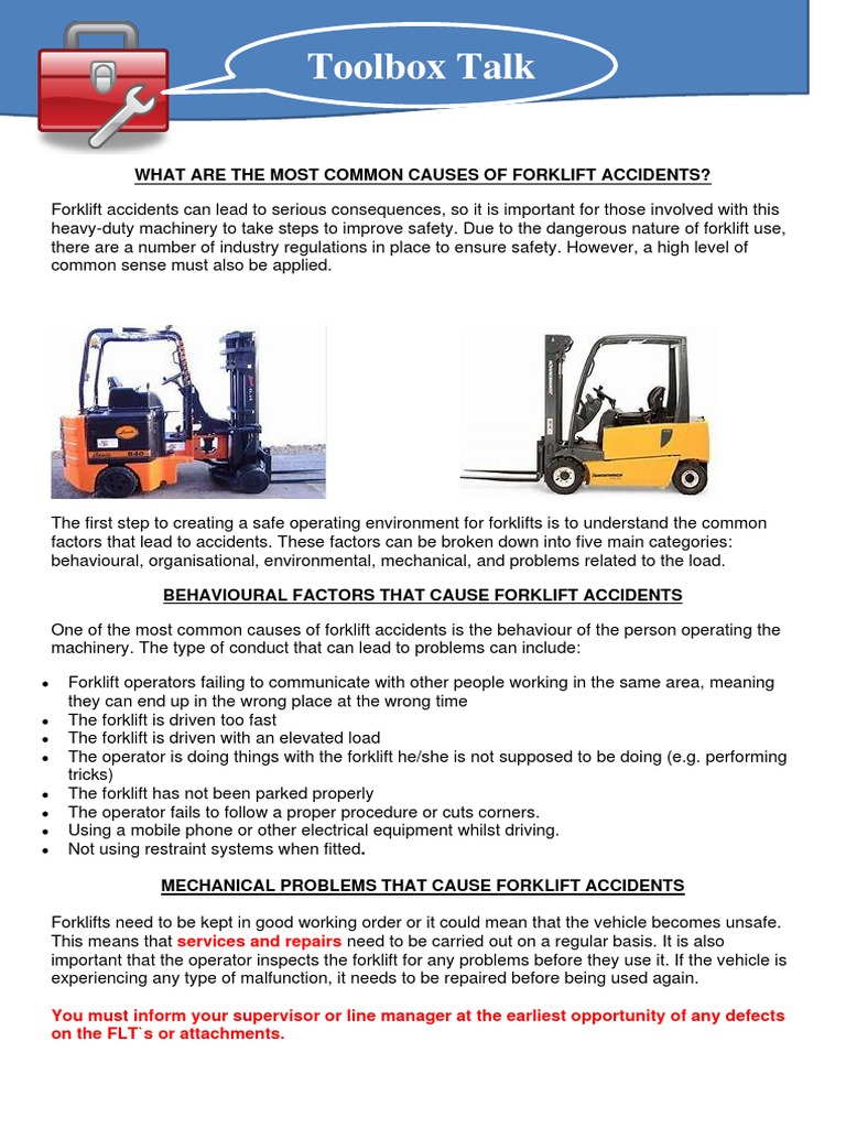 Fork Lift Truck Behavioural | PDF | Forklift | Occupational Safety And ...