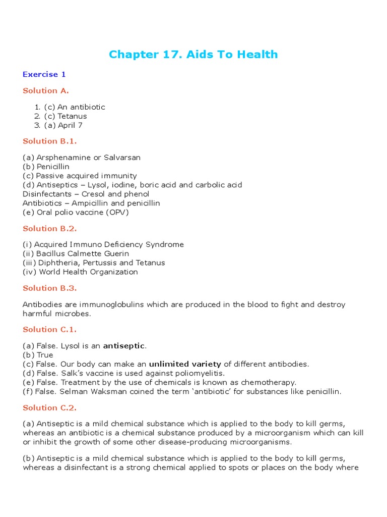 Selina Concise Biology Solutions Class 9 Chapter 17 Aids To Health