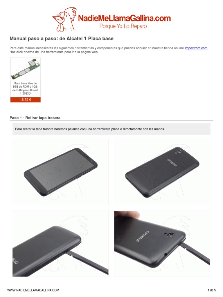 MANUAL Alcatel 1 Placa Base | PDF