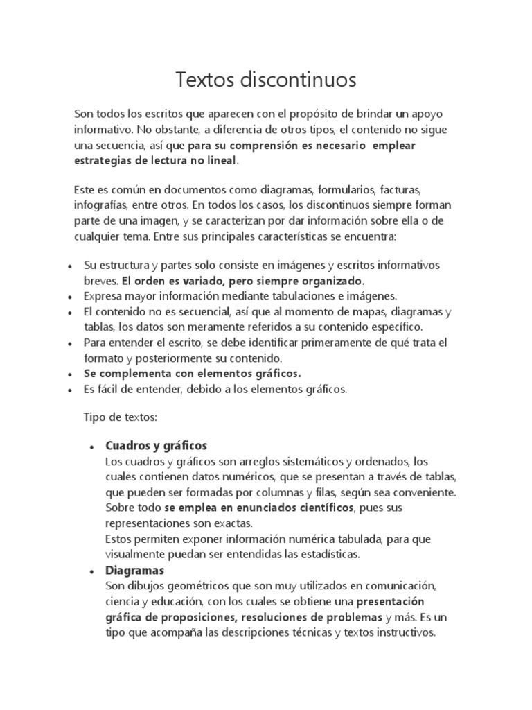 Ejemplos de Textos Discontinuos | PDF | Infografia | Información
