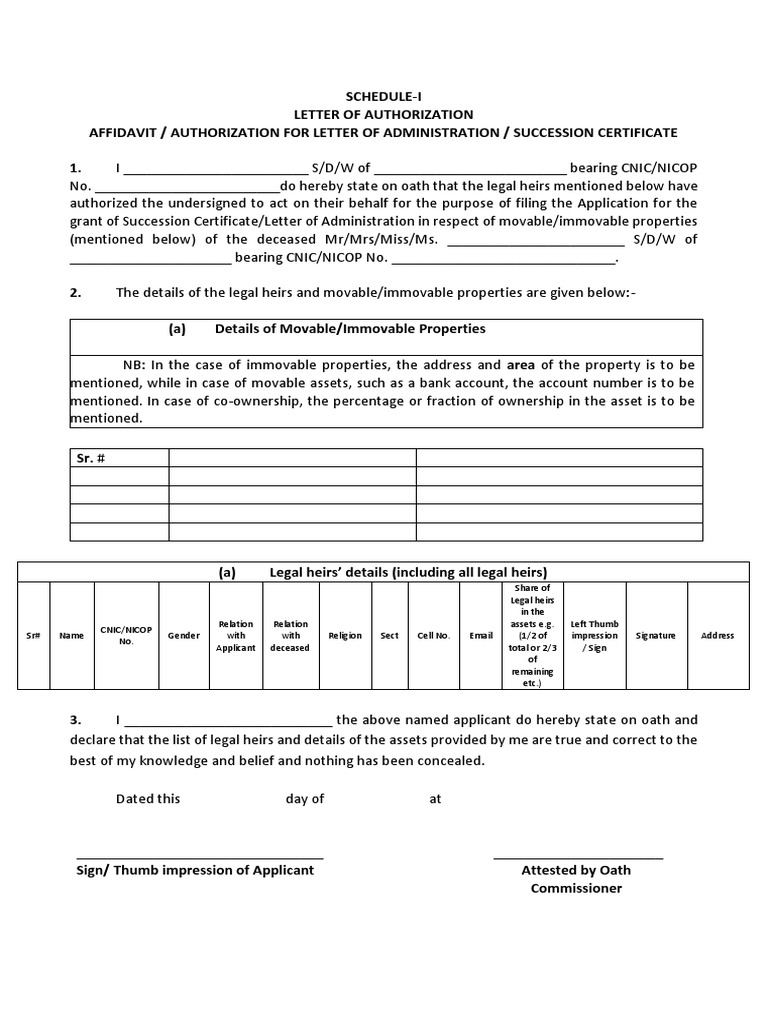 Authorize Letter Succession | PDF | Civil Law (Common Law) | Property