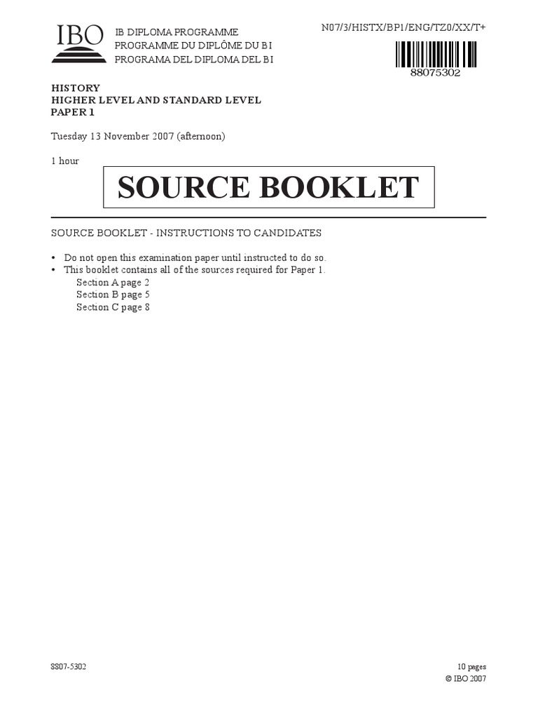 History Paper 1 Source Booklet HLSL | PDF | Leon Trotsky | Joseph Stalin