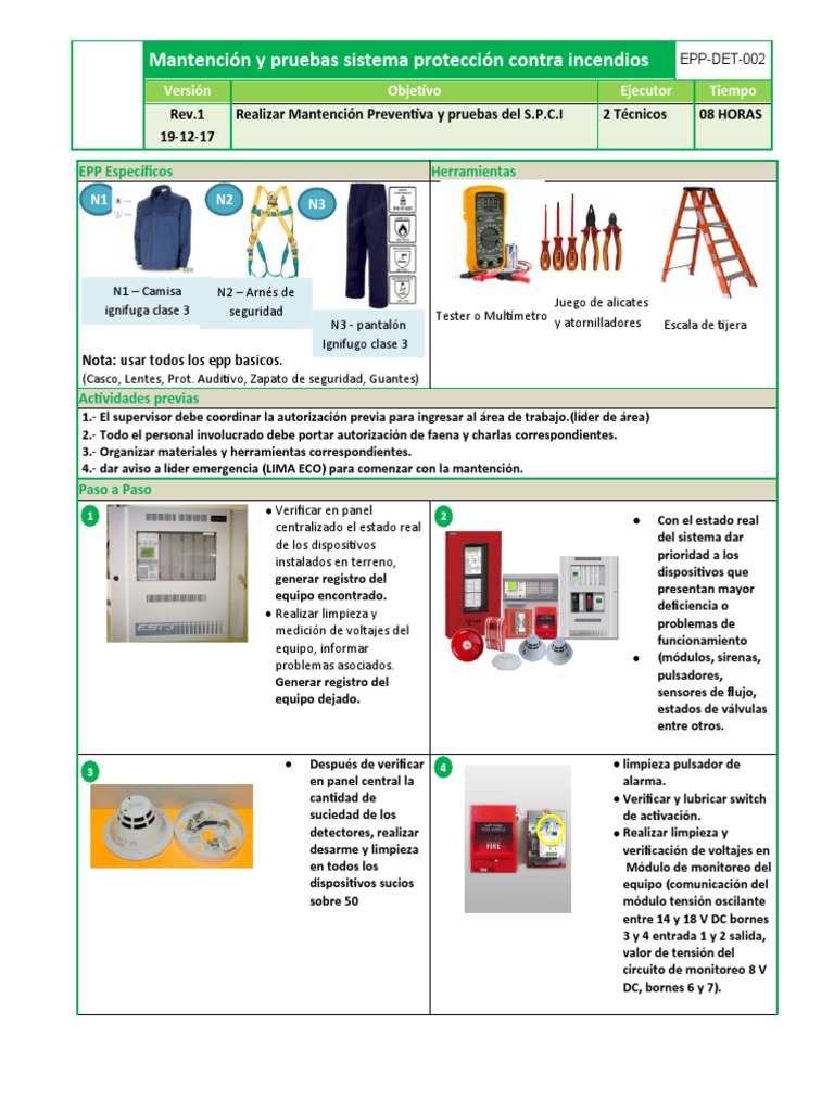 Estándar Paso A Paso - EPP-DET-002 Mantencion Spci | PDF | Ingenieria Eléctrica | Electricidad